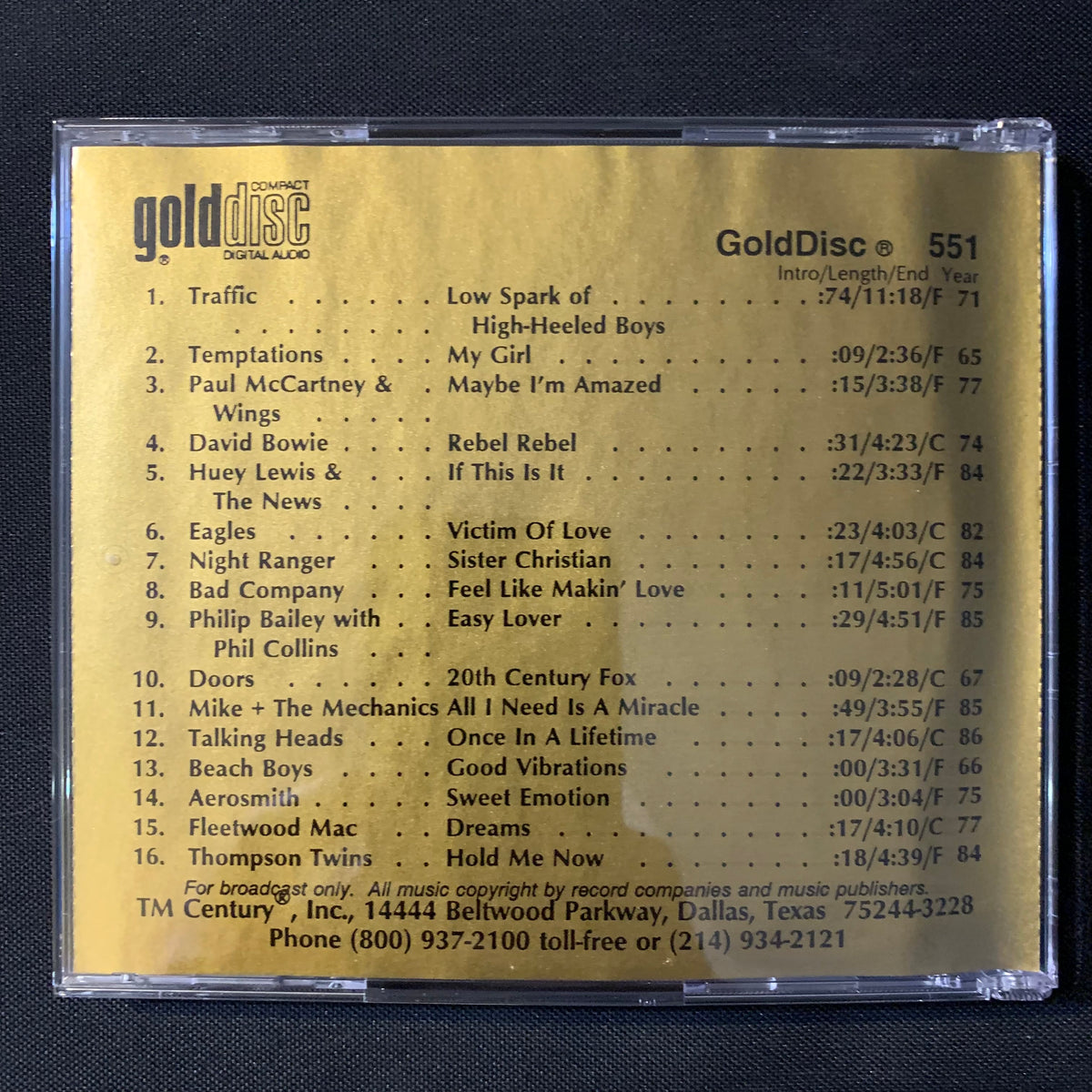 CD GoldDisc #551 radio DJ promo comp Temptations, Paul McCartney, Beac – The Exile Media and ...