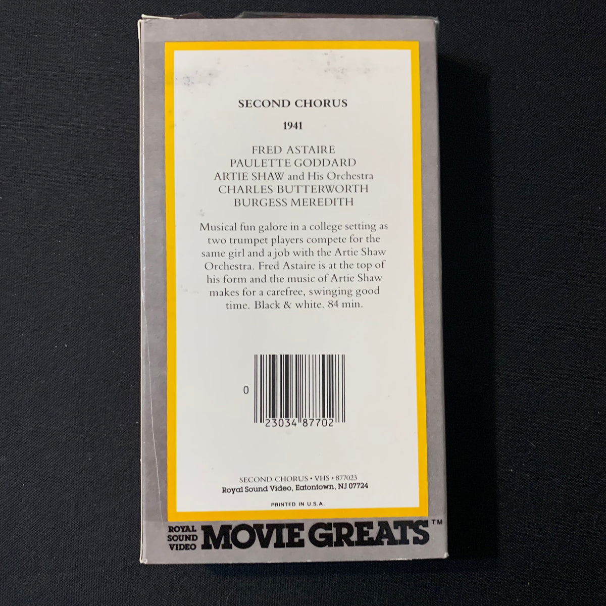 VHS Second Chorus (1941) Fred Astaire, Paulette Goddard, Artie Shaw, C – The Exile Media and ...