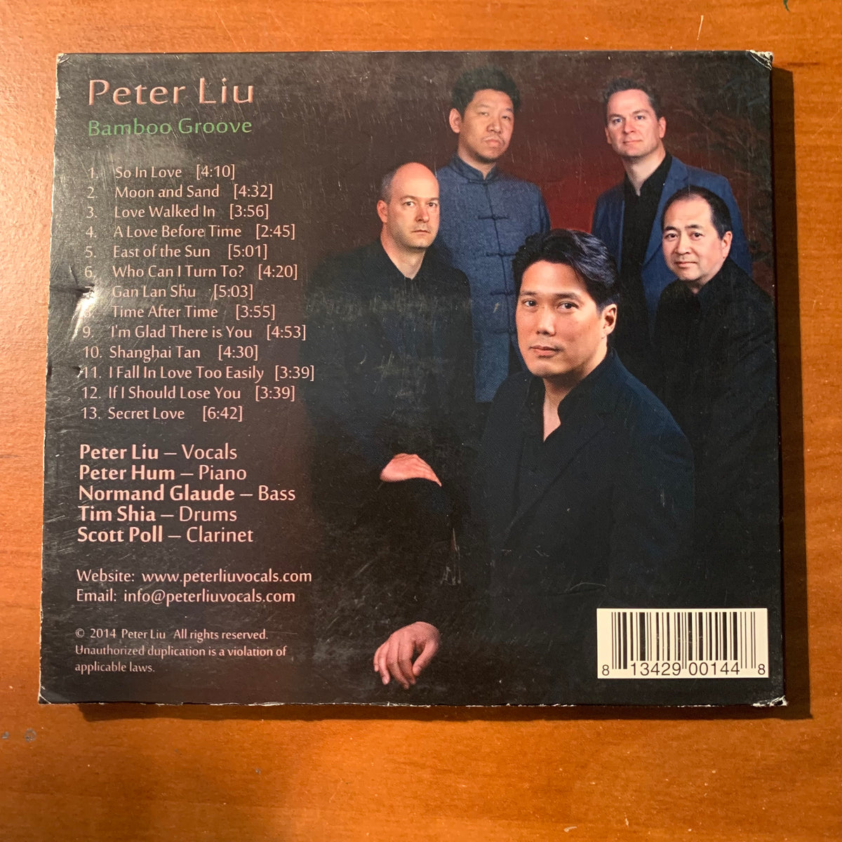 CD Peter Liu 'Bamboo Groove' (2014) jazz vocal quintet – The Exile Media and Trading Co.