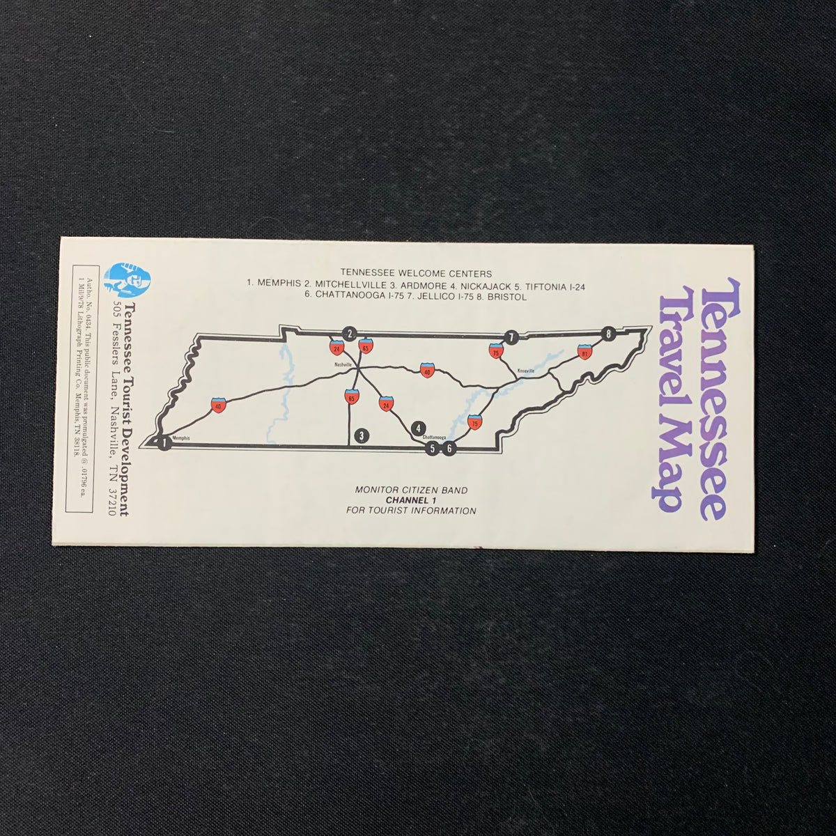 MAP Tennessee Travel 1977 highway road map tourism vintage – The Exile ...