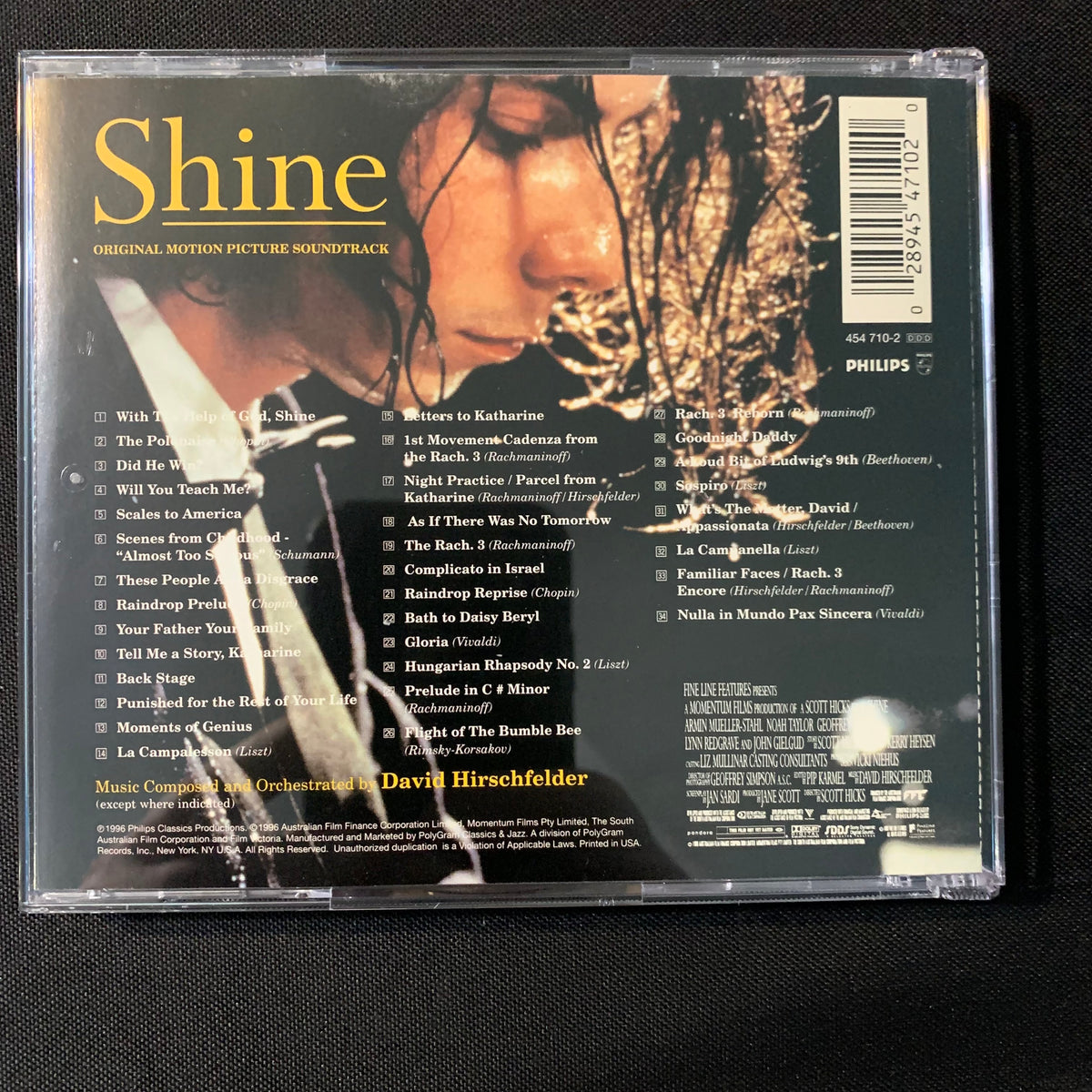 CD Shine original motion picture soundtrack (1996) David Hirschfelder – The Exile Media and ...