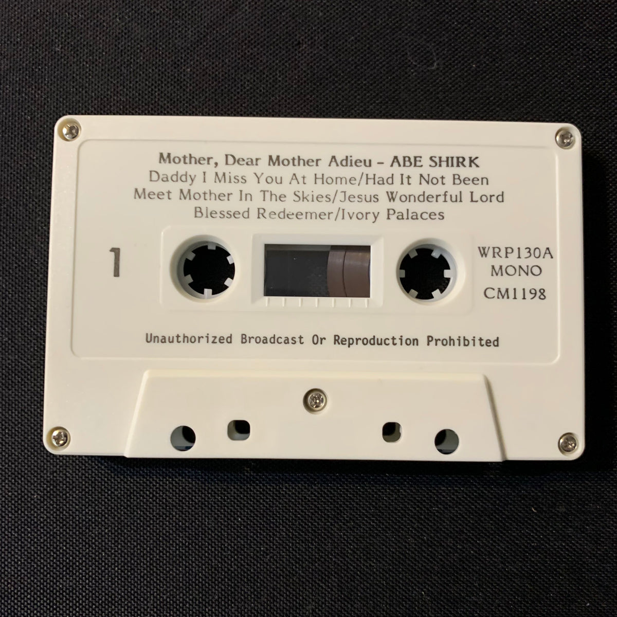 CASSETTE Abe Shirk 'Mother, Dear Mother Adieu' Christian gospel tape ...