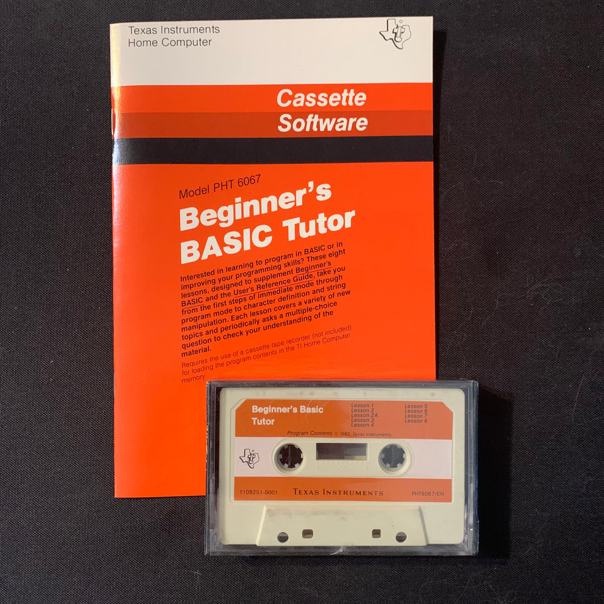 TEXAS INSTRUMENTS TI 99/4A Beginner's BASIC Tutor (1982) boxed cassett ...
