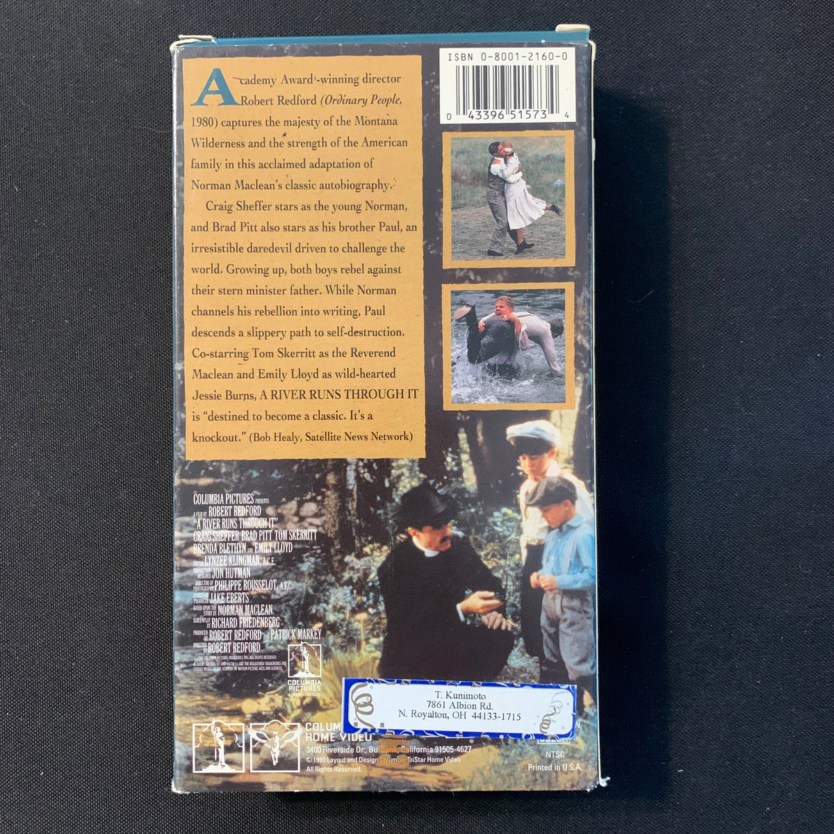 VHS A River Runs Through It (1993) Brad Pitt, Craig Sheffer, Tom Skerr ...