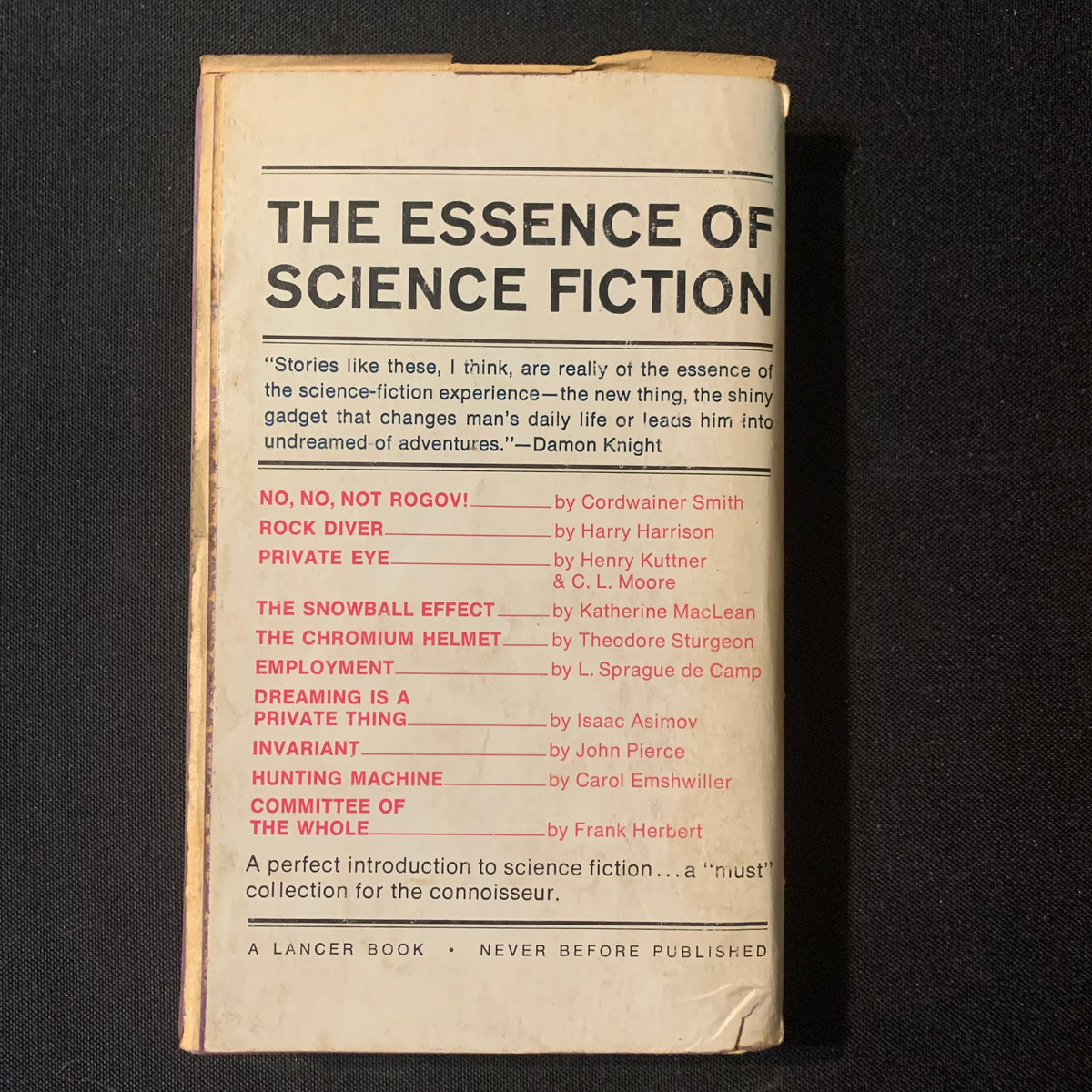 BOOK Damon Knight (ed) 'Science Fiction Inventions' (1967) PB Cordwain ...