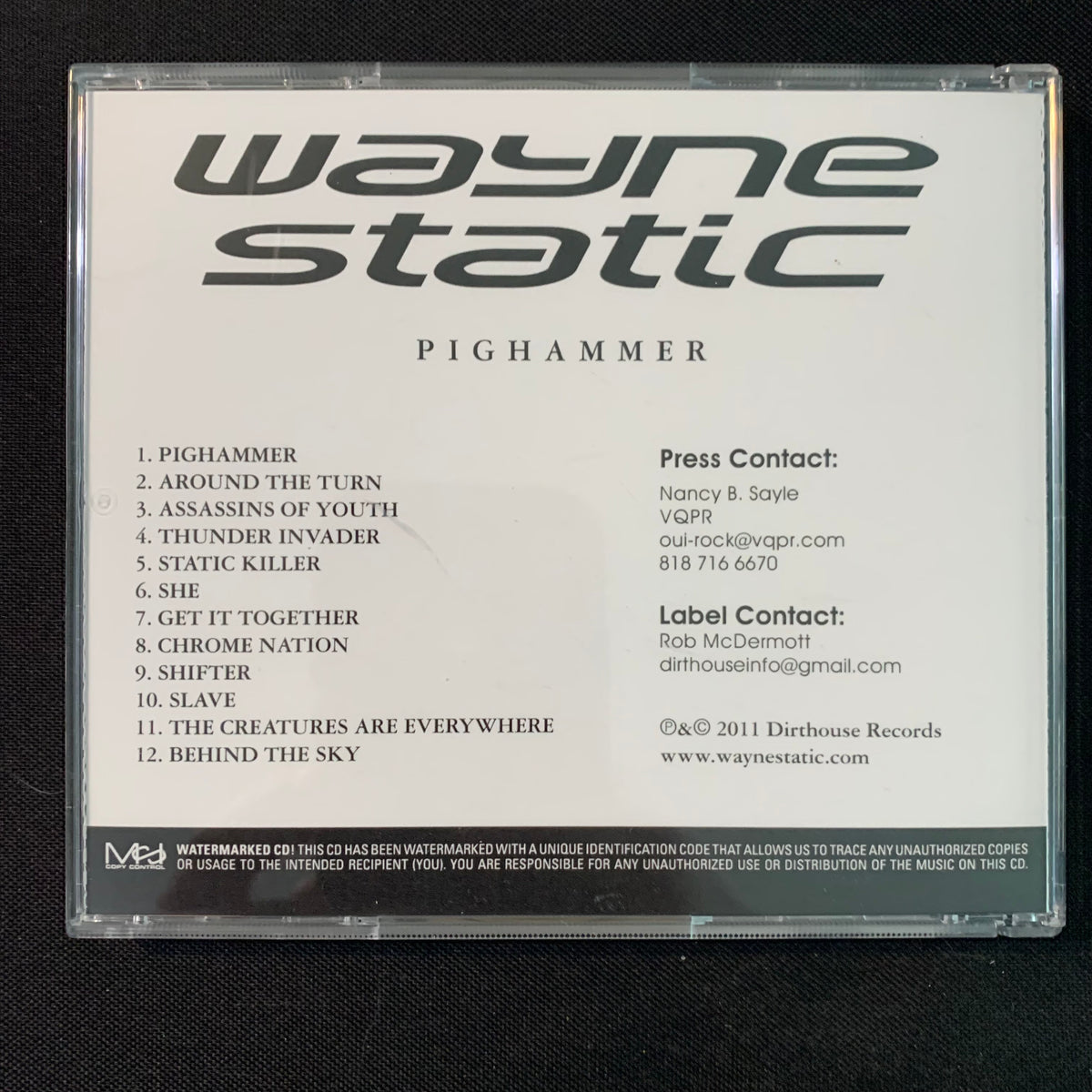 Cd Wayne Static Pighammer 2011 Advance Watermarked Promo Disc Stat