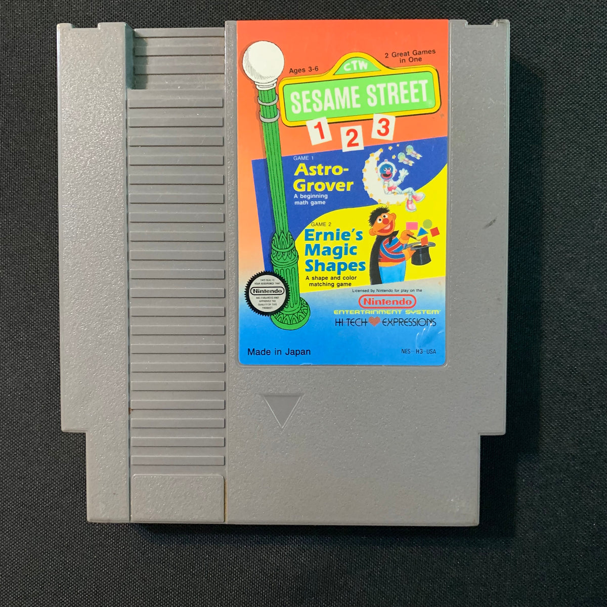 NINTENDO NES Sesame Street 123 Astro Grover/Ernie's Magic Shapes (1989 ...