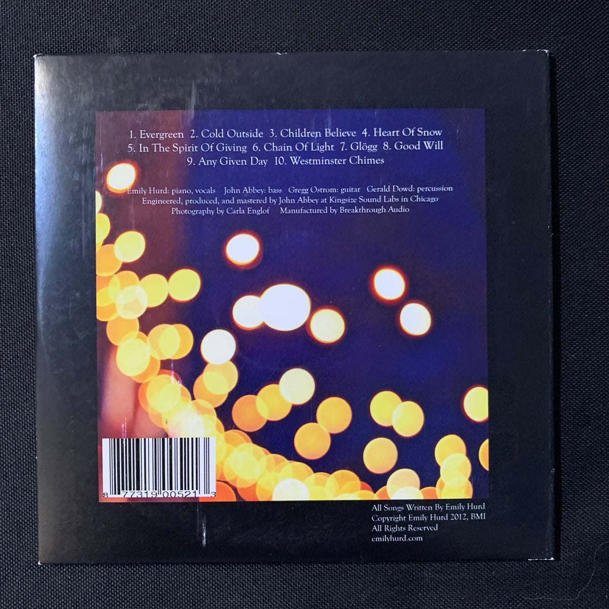 CD Emily Hurd 'Any Given Day' (2012) Chicago indie singer songwriter ...