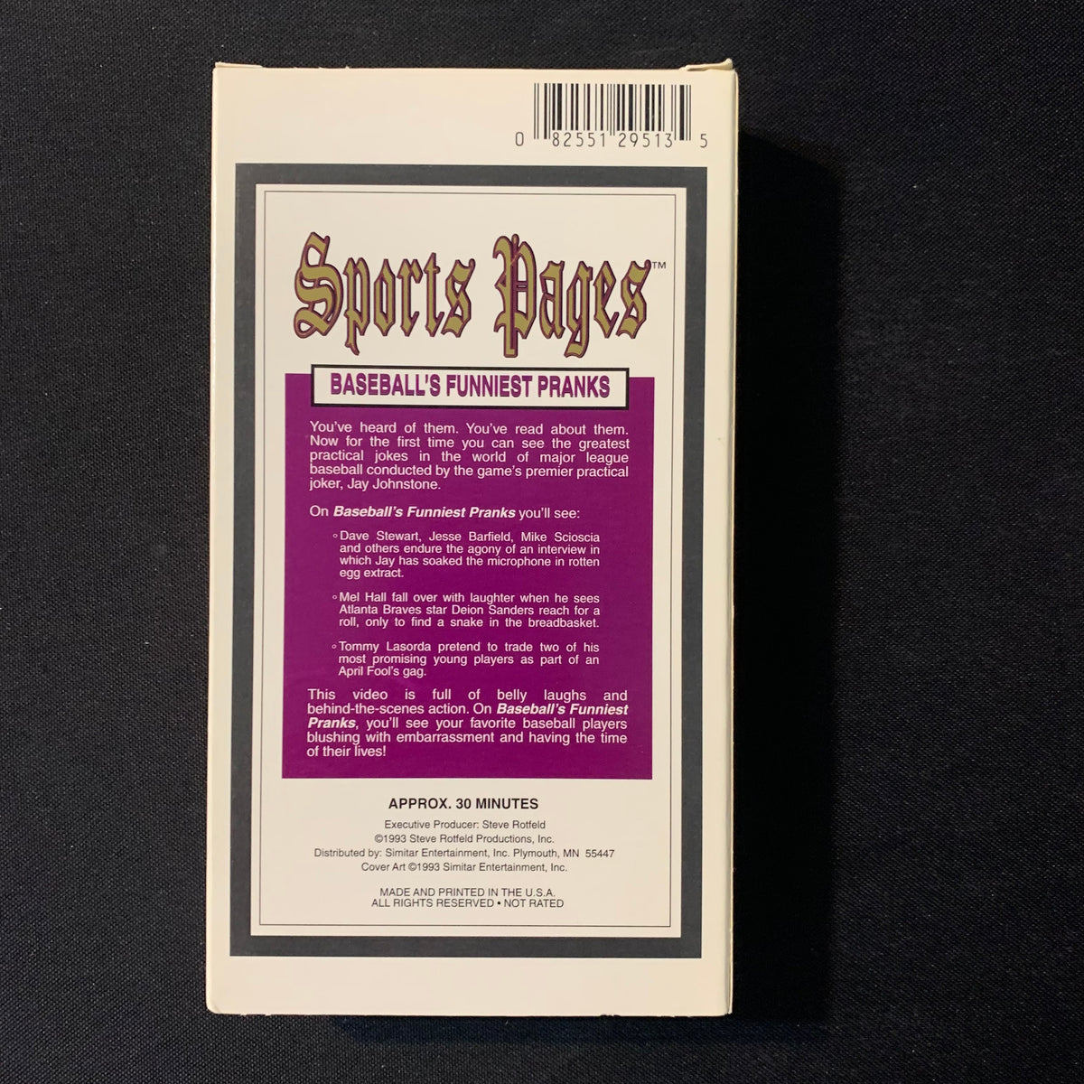 VHS Sports Pages: Baseball's Funniest Pranks (1993) Tommy Lasorda, Dei ...
