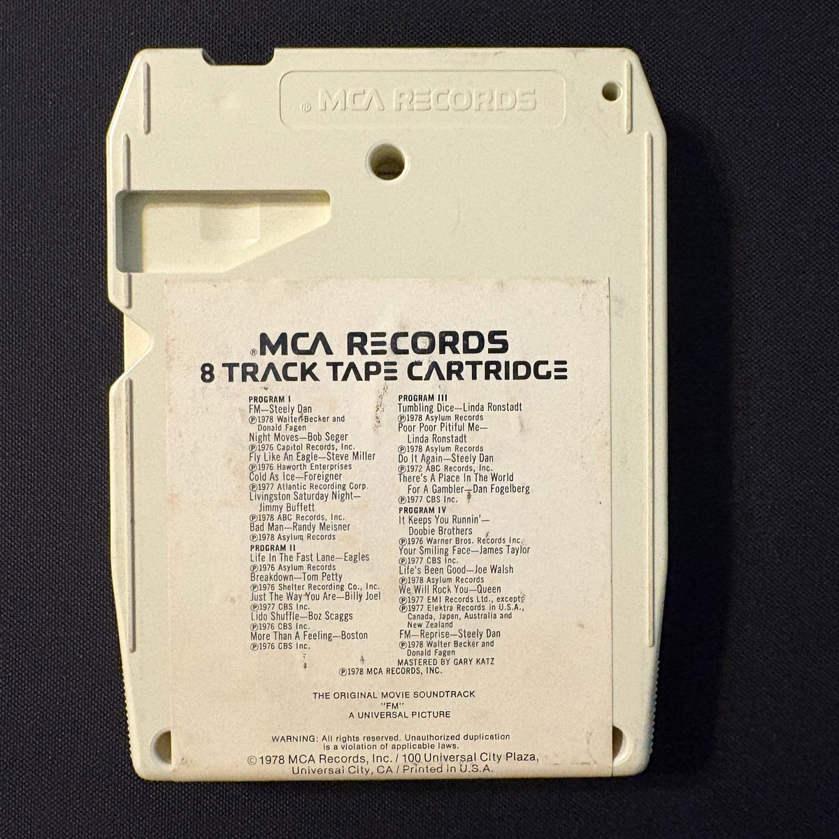8 TRACK TAPE FM soundtrack (1978) Steely Dan, Linda Ronstadt, Doobie B ...