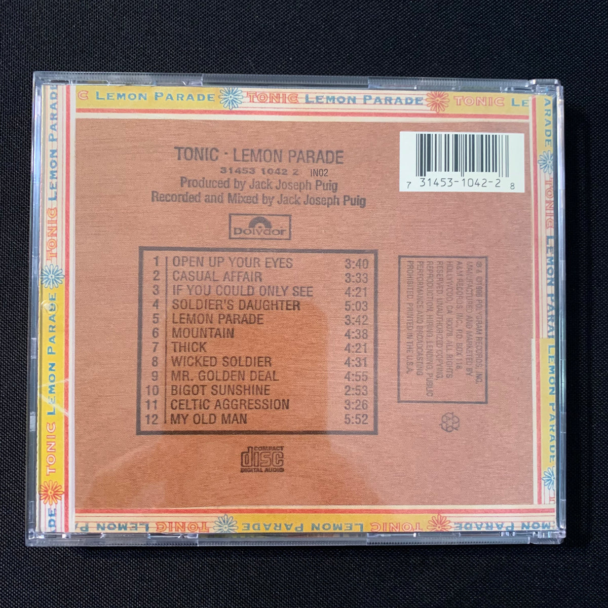 CD Tonic 'Lemon Parade' (1996) Open Up Your Eyes, If You Could Only Se ...