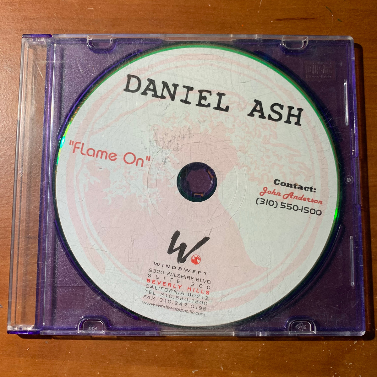 CD Daniel Ash 'Flame On' 1-trk radio DJ promo single Windswept – The ...