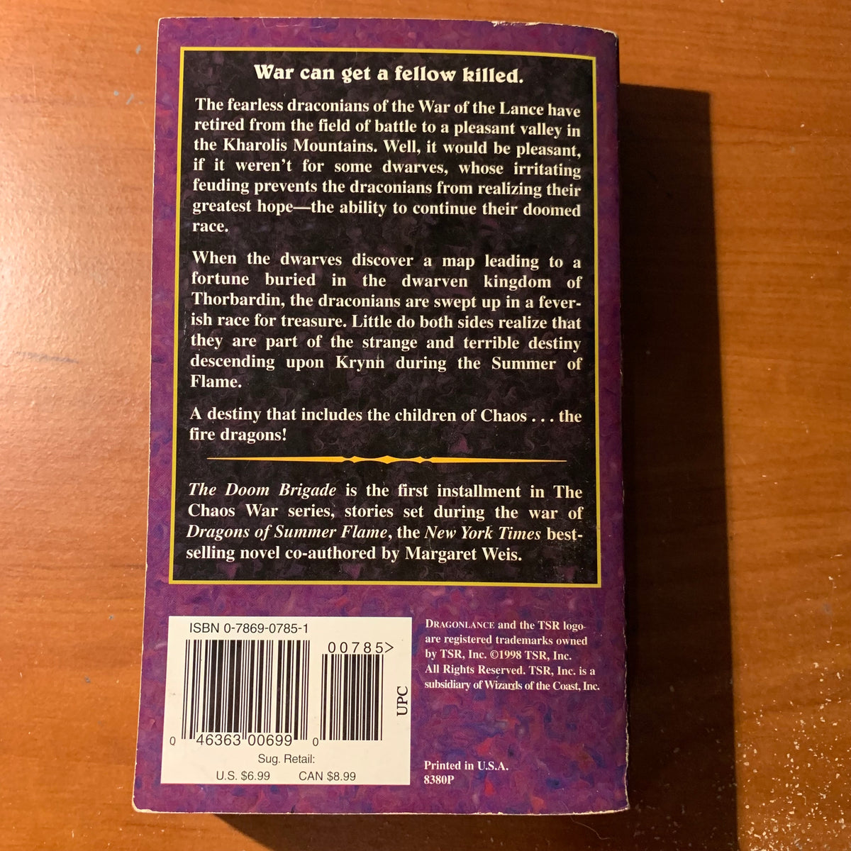 BOOK Margaret Weis, Don Perrin 'Dragonlance: The Doom Brigade' (1998 ...