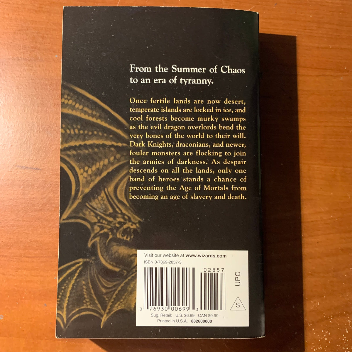 BOOK Jean Rabe 'Dragonlance: Day of the Tempest' (2000) Dragons of a N ...