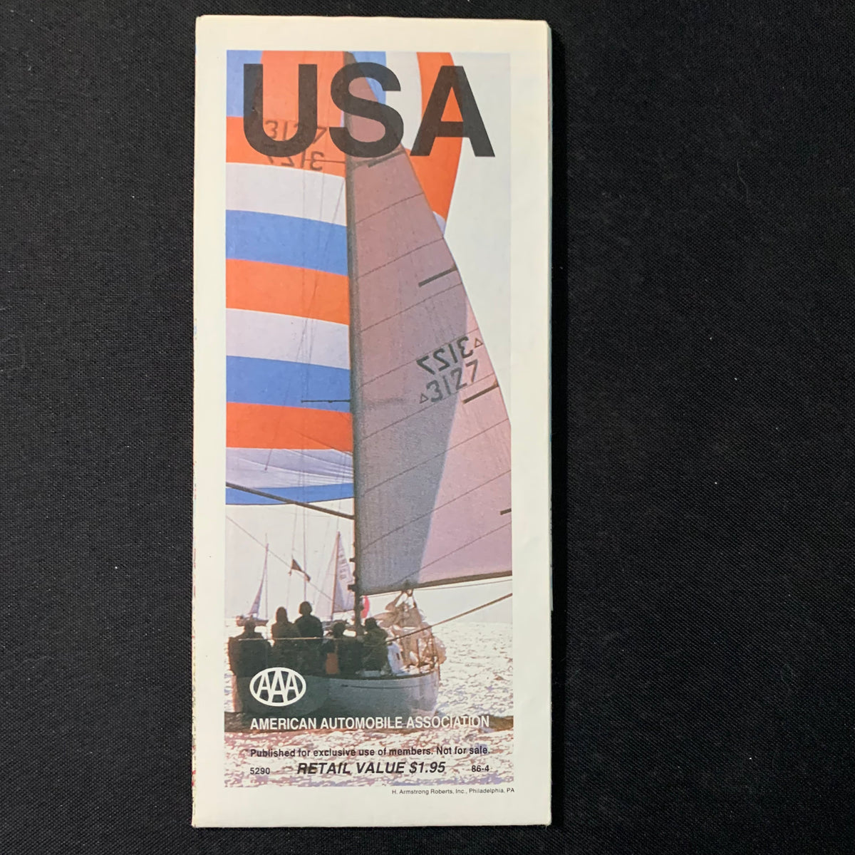 MAP United States USA vintage highway road map 1986 AAA travel guide ...
