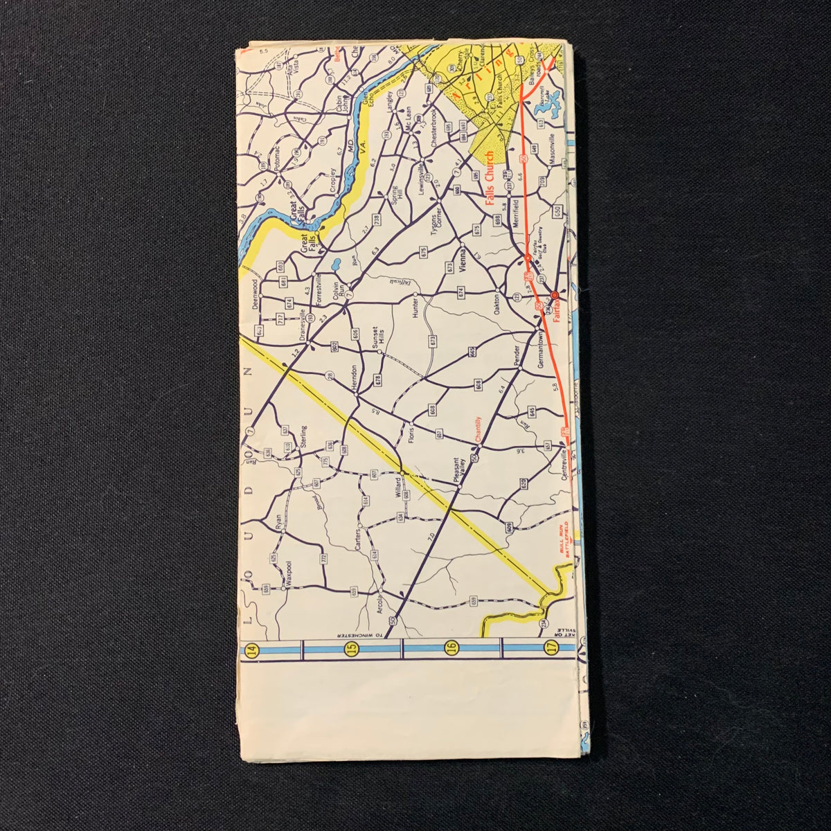 MAP National Capital Area vintage AAA road travel map 1958 – The Exile ...