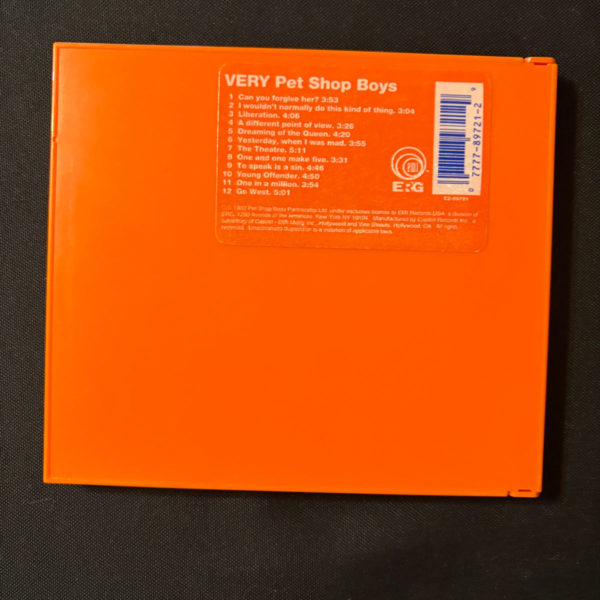 CD Pet Shop Boys 'Very' (1993) Can You Forgive Her, Go West – The Exile ...