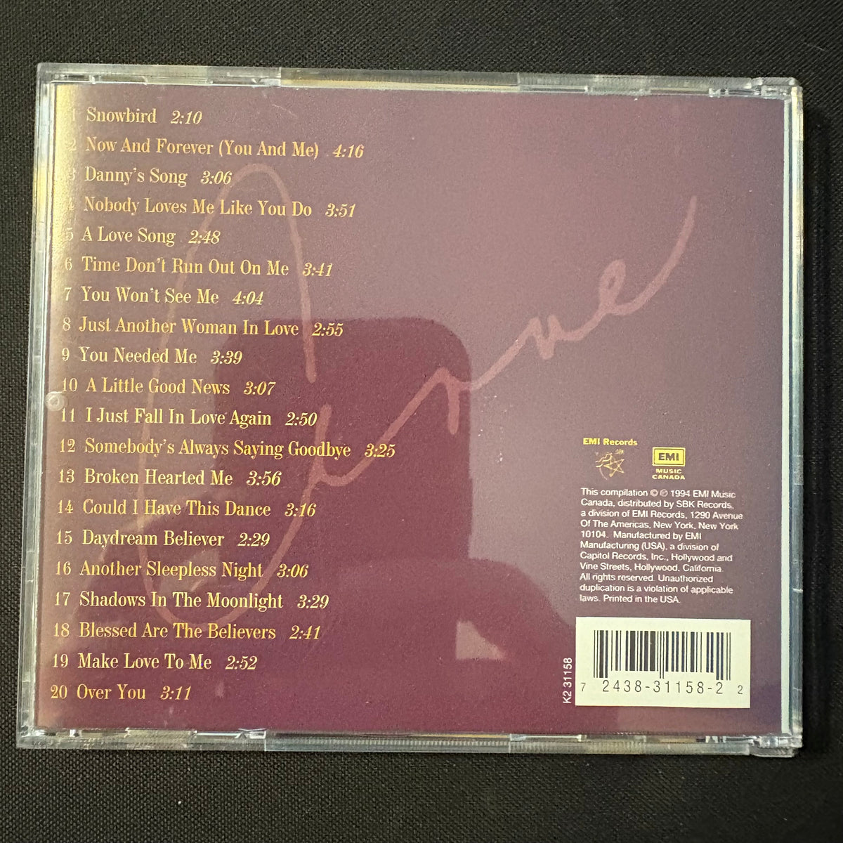 CD Anne Murray 'The Best... So Far' (1994) Could I Have This Dance, Da ...