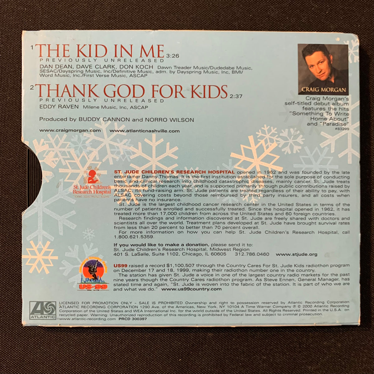 CD Craig Morgan 'The Kid In Me' (2000) rare Christmas promo single w/T ...