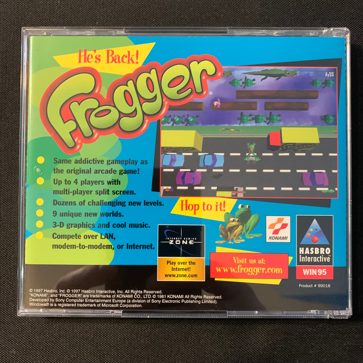 PC CD ROM Frogger (1997) Windows 95 Hasbro reboot multiplayer arcade c ...