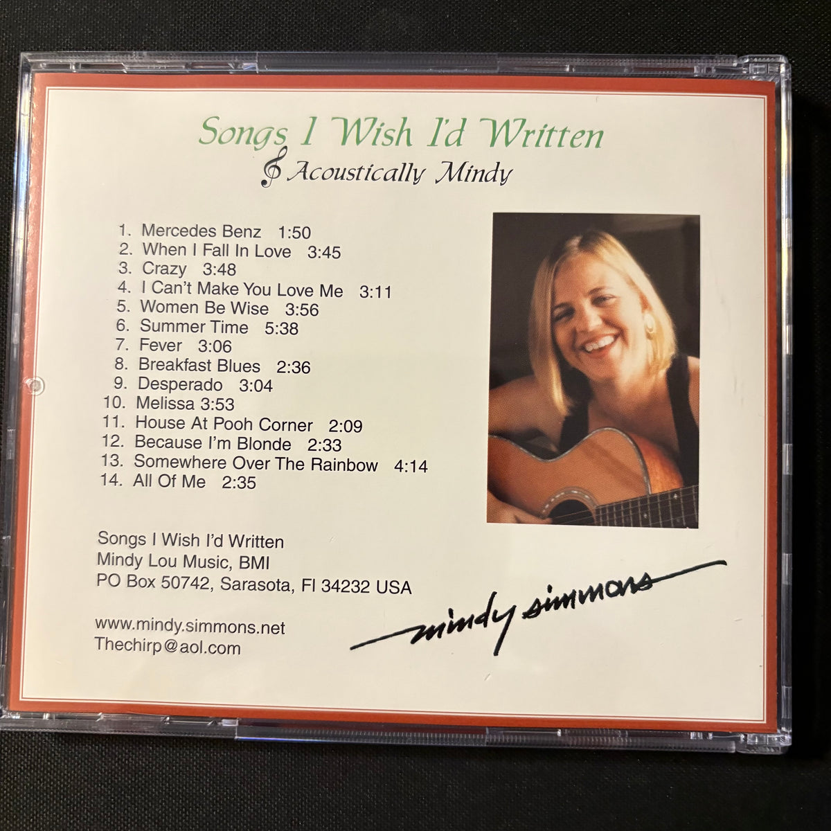 CD Mindy Simmons 'Songs I Wish I'd Written' (2000) Florida acoustic gu ...
