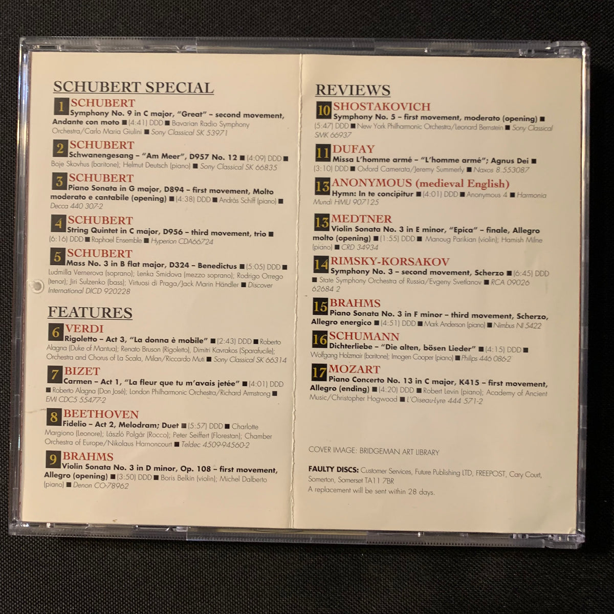 CD Classic CD Issue 65 (1995) Schubert, Shostakovich, Mozart, Brahms ...