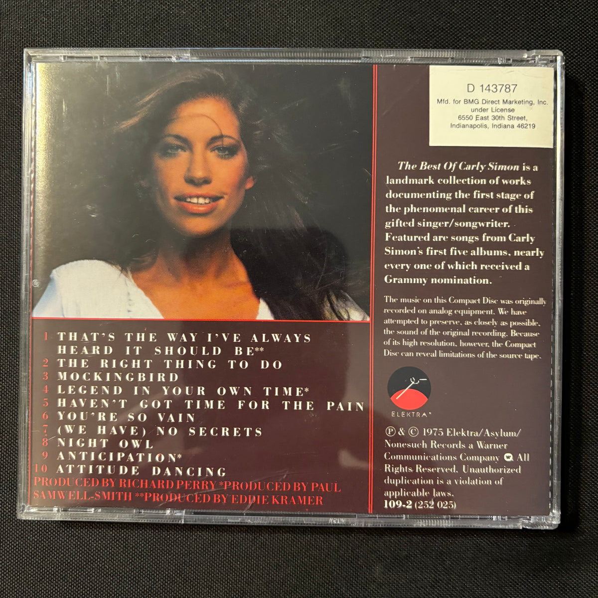 CD Carly Simon 'Best Of' (1975) Anticipation, You're So Vain, Haven't ...