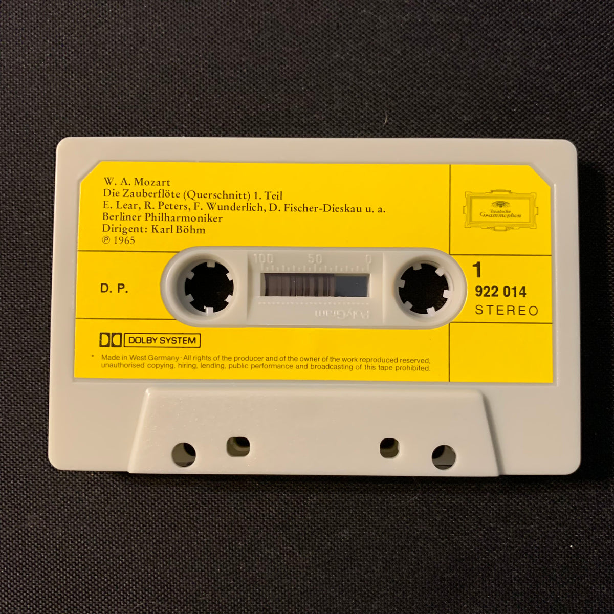 CASSETTE Mozart 'Die Zauberflote' The Magic Flute (1965) Karl Bohm ...
