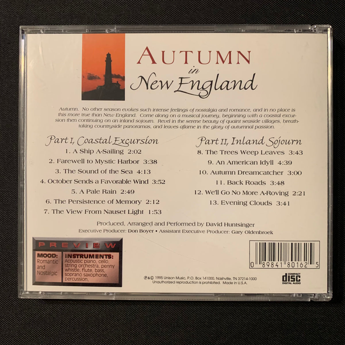 CD David Huntsinger 'Autumn In New England' (1995) new age relaxation ...
