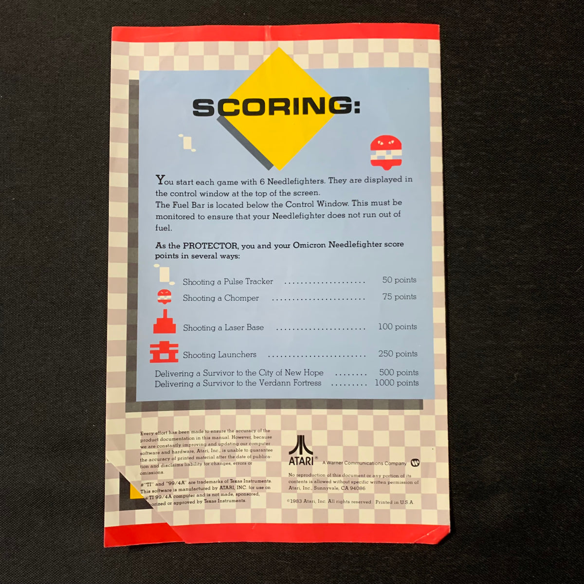 TI 99/4A Protector II Atarisoft instruction manual only Texas Instrume ...