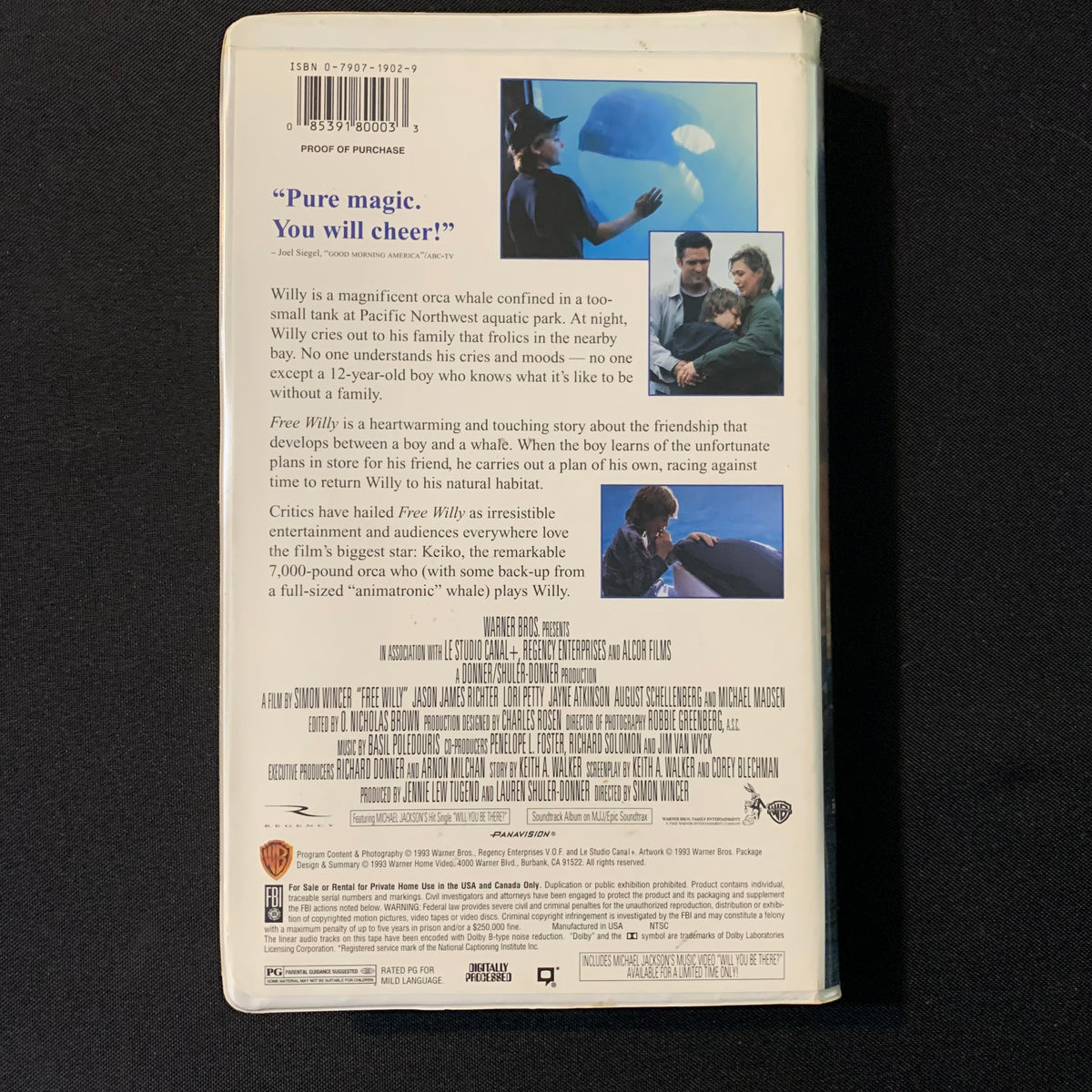 VHS Free Willy (1993) Jason James Richter, Michael Madsen, Lori Petty ...