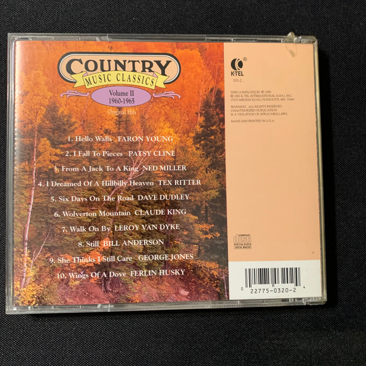 CD K-Tel Country Music Classics II (1992) George Jones, Ferlin Husky ...