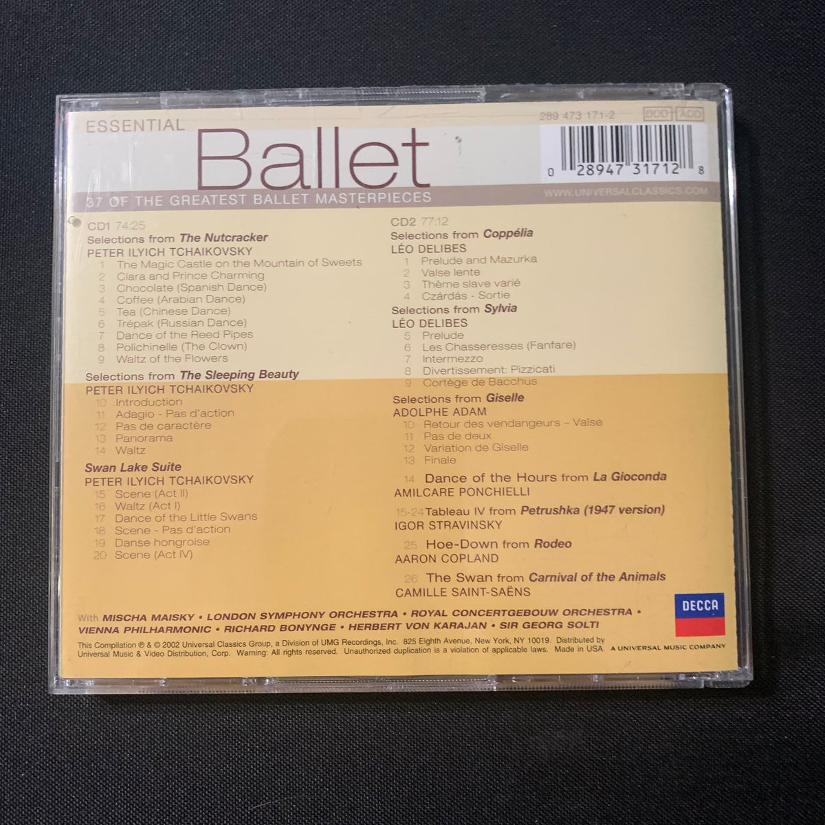 CD Essential Ballet (2002) 2-disc Nutcracker, Sleeping Beauty, Swan La ...