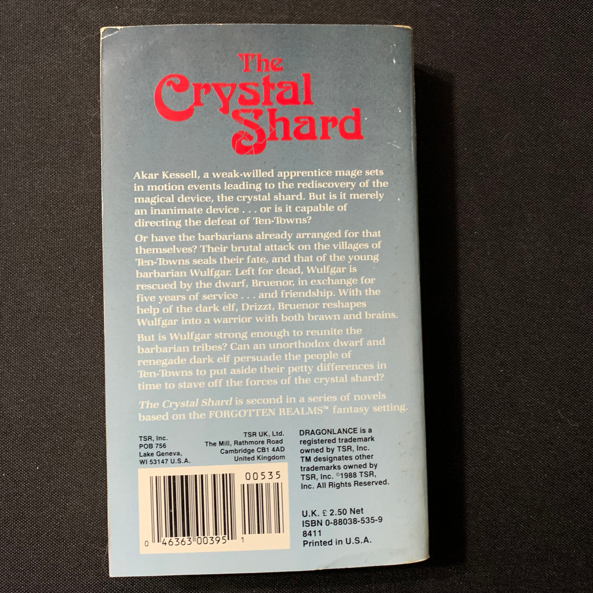 BOOK R.A. Salvatore 'The Crystal Shard' (1988) PB fantasy TSR Forgotte ...