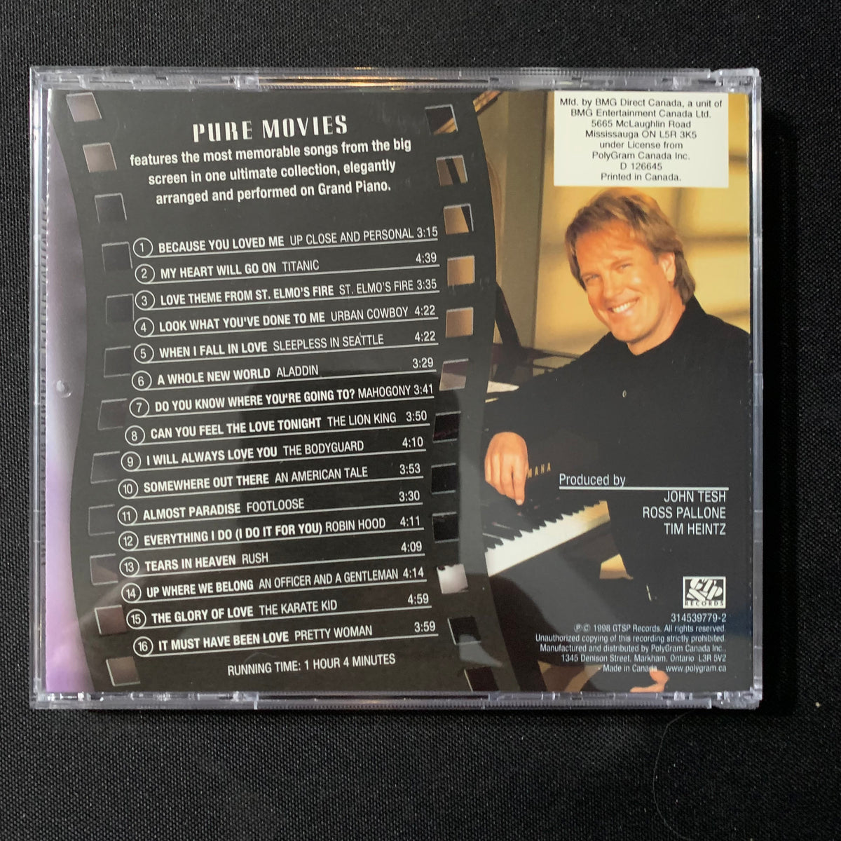 CD John Tesh Project 'Pure Movies' (1998) grand piano epic movie score ...
