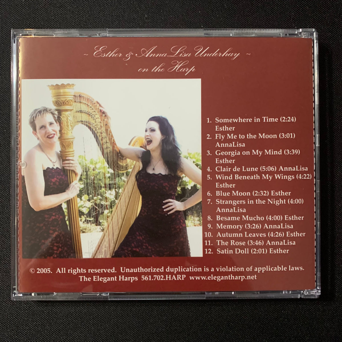 CD Esther and Anna Lisa Underhay 'On the Harp' (2005) harp duo Florida ...