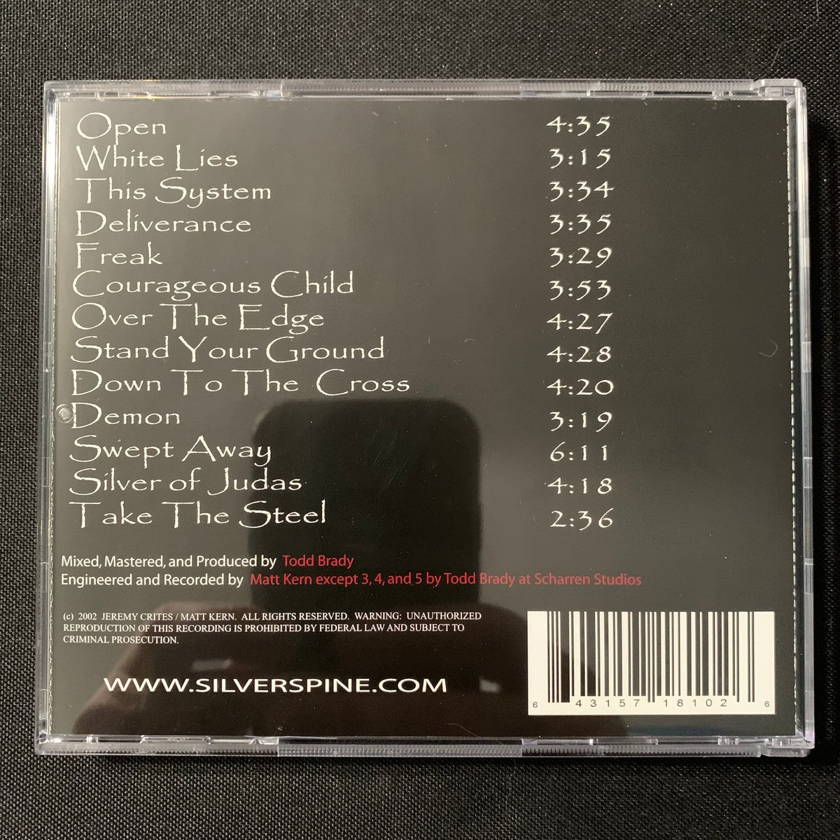 CD Silverspine 'Faces On the Wall' (2002) Toledo Ohio rock Silver Spin ...