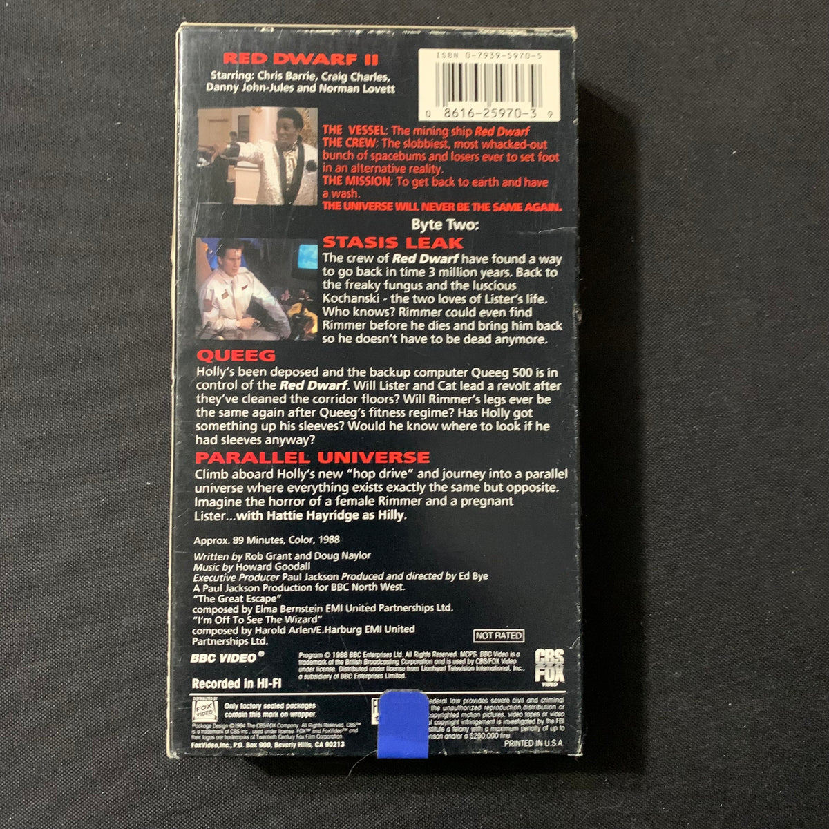 VHS Red Dwarf II Byte Two: Stasis Leak (1988) BBC video sci-fi comedy ...