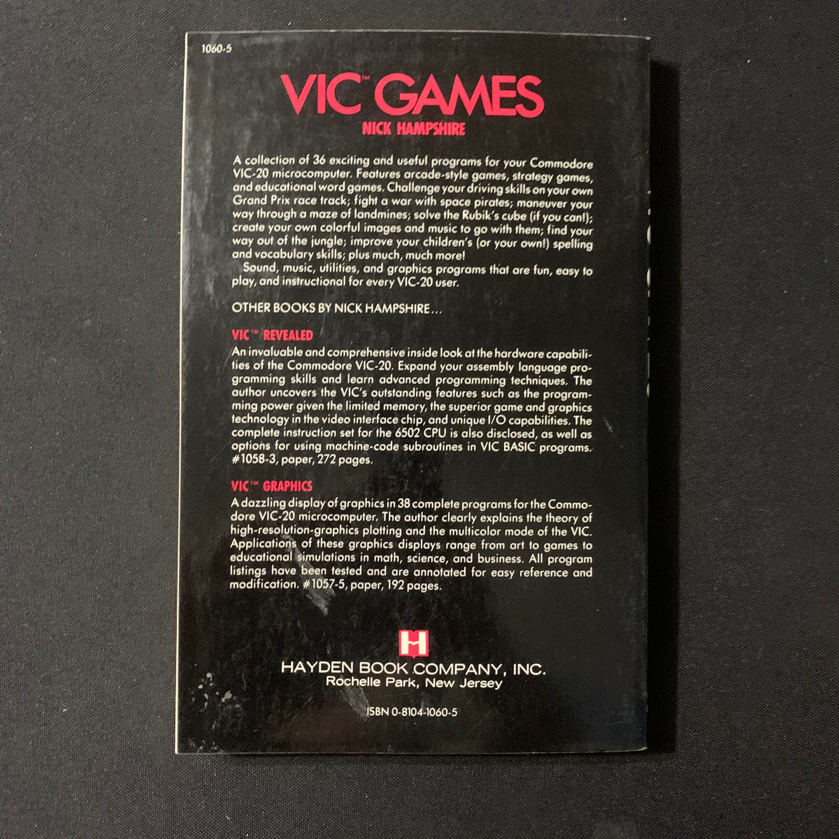COMMODORE VIC 20 Nick Hampshire 'Vic Games' (1983) 36 programs BASIC c ...