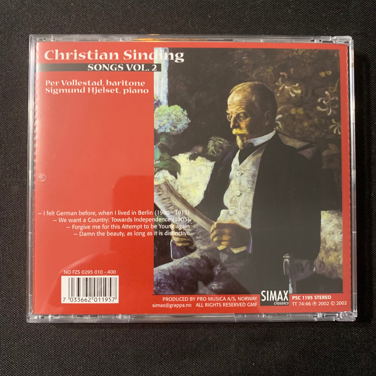CD Christian Sinding 'Songs Vol. 2' (2002) Per Vollestad, Sigmund Hjel ...