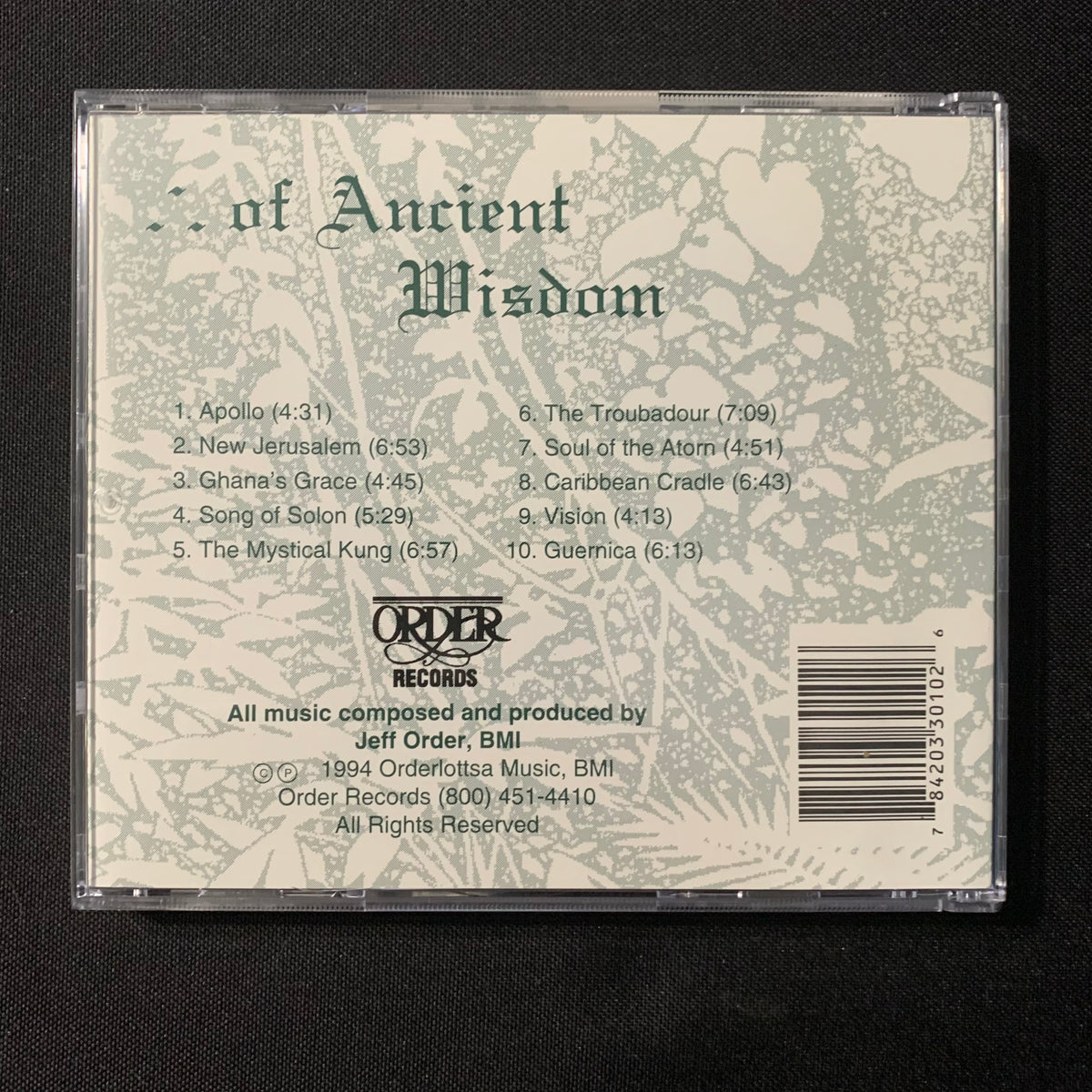 CD Jeff Order 'Of Ancient Wisdom' (1994) independent new age Baltimore ...