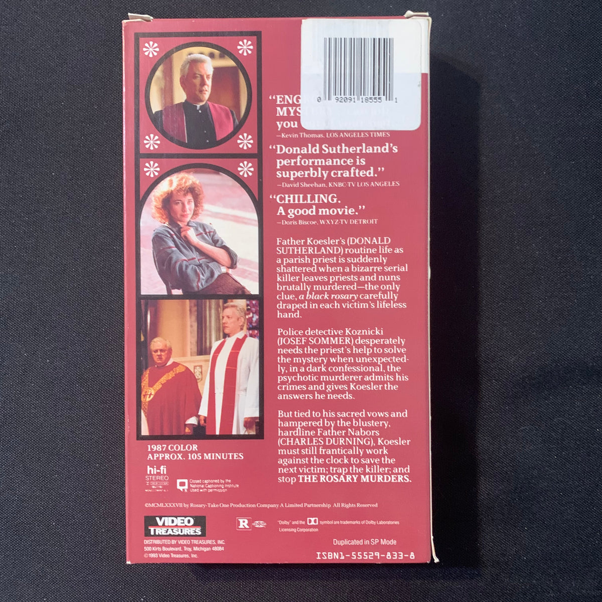 VHS Rosary Murders (1987) Donald Sutherland, Charles Durning, Belinda ...