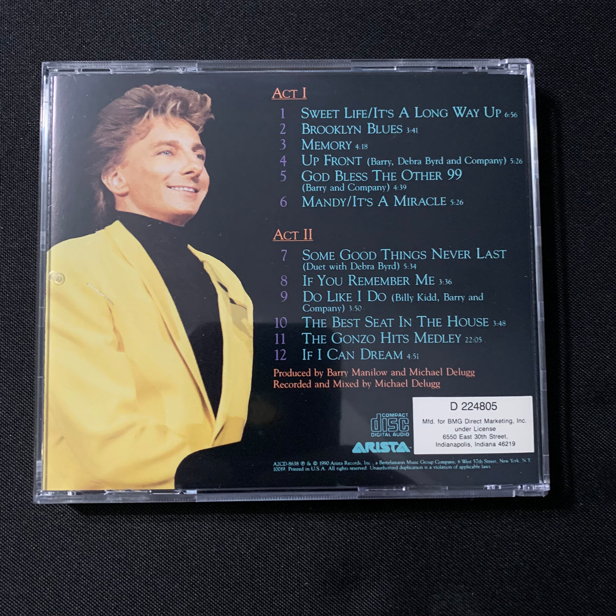 CD Barry Manilow 'Live On Broadway' (1990) Some Good Things Never Last ...